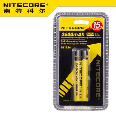 NITECORE奈特科尔NL1826 2600毫安时18650高性能充电尖头锂电池