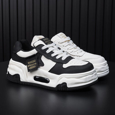 {棉花糖}新款女款厚底增高时尚百搭熊猫休闲小白板鞋L60潮鞋韩版