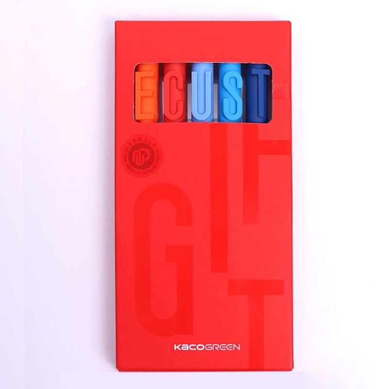华东理工大学ECUST书写圆珠笔5支KACO笔盒子（5支装）文具华理文创旗舰店专享_虎窝淘