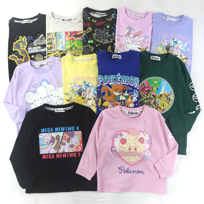 出口日单儿童长袖T恤春秋男女童卡通动漫打底衫童装上衣100-140