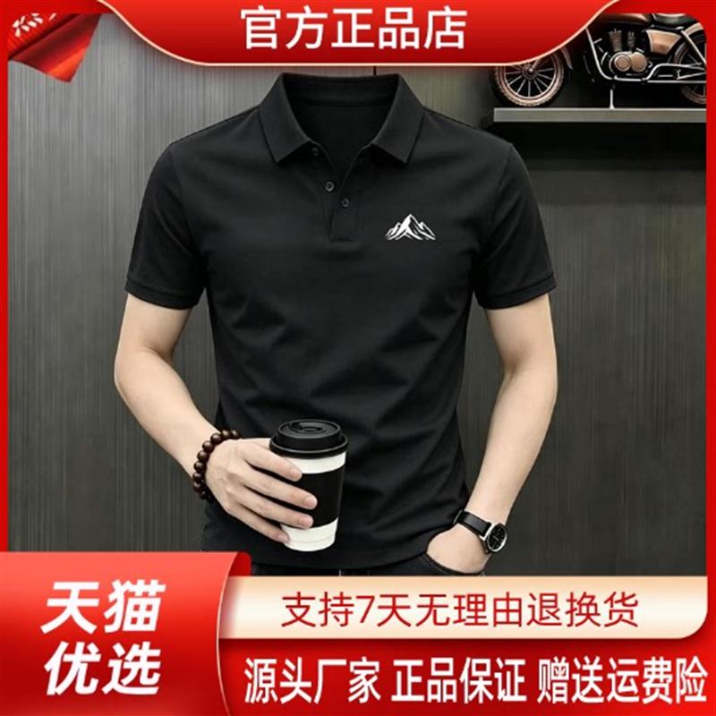 专柜正品轻奢品质夏季男士时尚透气翻领短袖POLO衫休闲百搭T恤H
