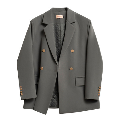 灰色女士休闲小西装外套女