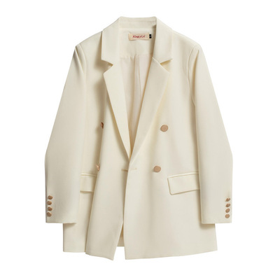 白色西装外套女韩版直筒西服上衣