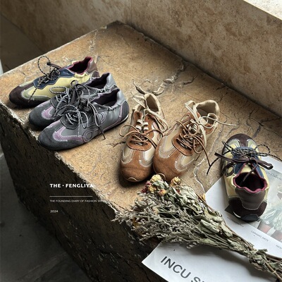 真皮版！复古小众德训鞋女2025新款软底百搭休闲鞋舒适运动阿甘鞋