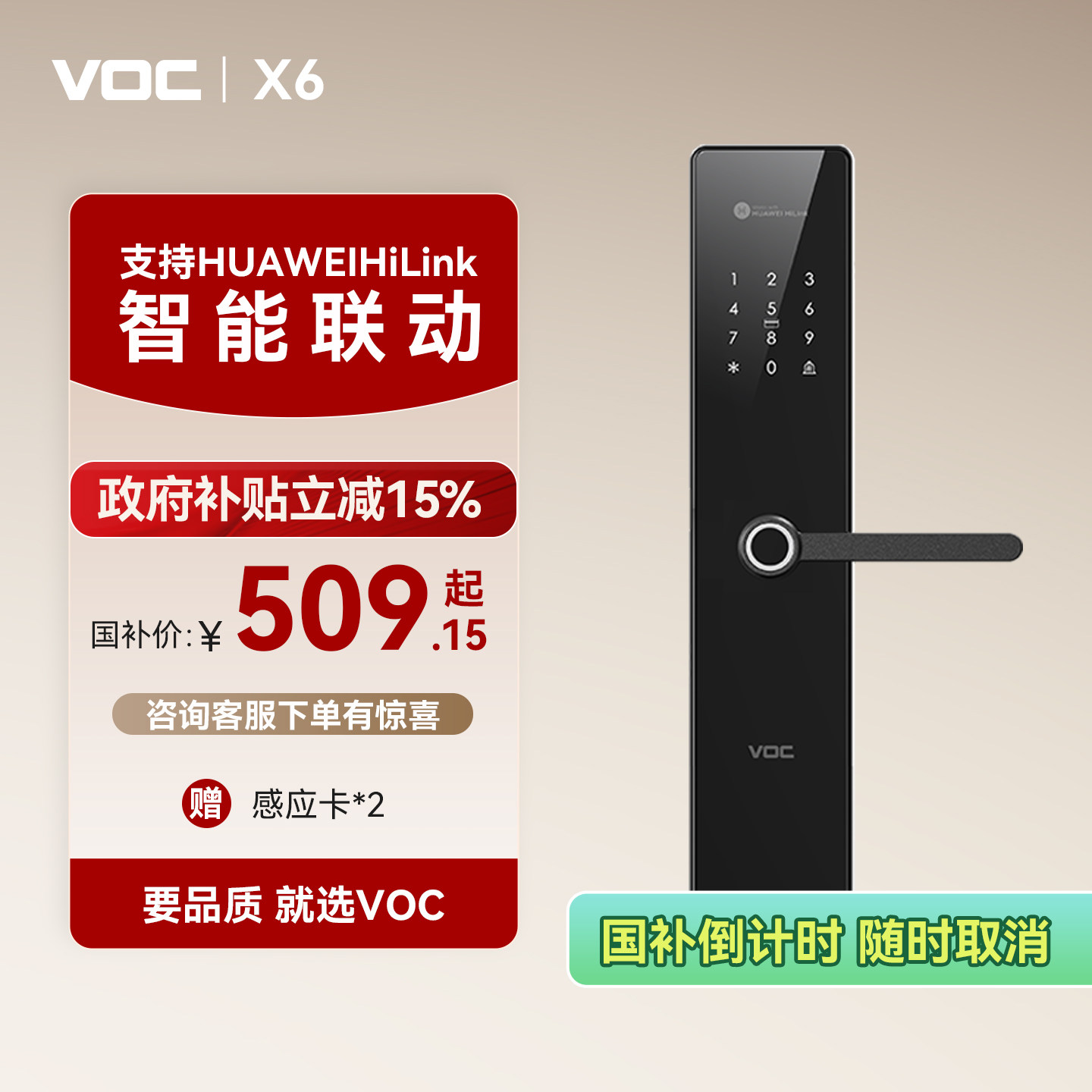 VOC电子锁家用智能锁防盗门密码锁智能指纹门锁X6入户门_虎窝淘