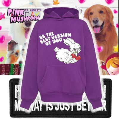 粉红蘑菇原创日系卫衣vintage