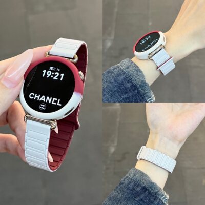 张倩仪同款适用华为GT6/GT5/GT4/41mm表带磁吸硅胶表带加保护壳女