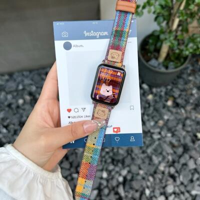 kt彩虹毛呢iWatch10987654表带女