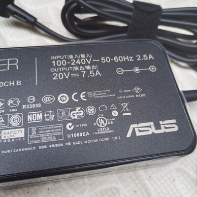 华硕 A550J W6700 笔记本电脑电源适配器20V7.5A充电器150W