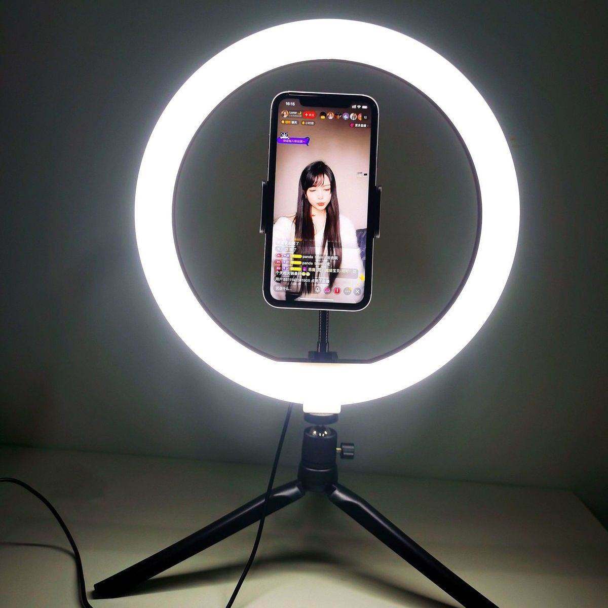 直播支架多功能补光灯网红拍照桌面落地式可伸缩直播灯主播补光灯_虎窝淘