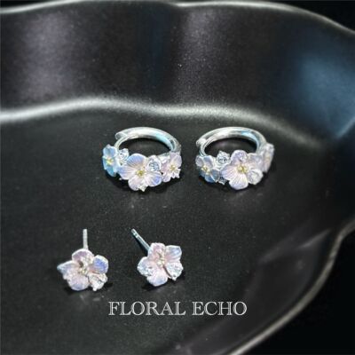 960纯银星辰花耳钉耳环