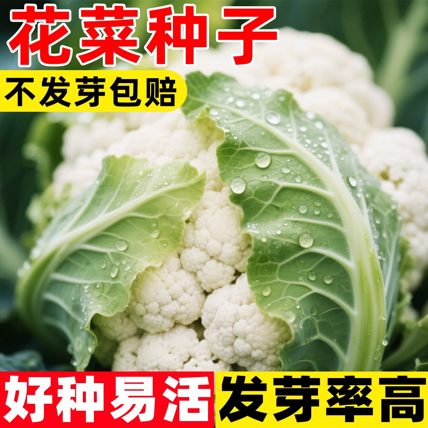 雪妃80天花菜种子白玉青梗四季种植春秋播种松花菜种阳台盆栽种籽