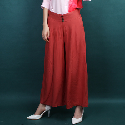 优美LF棉麻裤女冬季裙裤九分裤高腰大码宽松亚麻妈妈装休闲裤甩裤