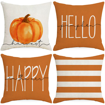 感恩节抱枕套舒适仿亚麻