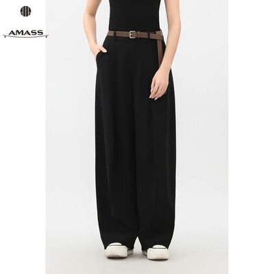 AMASS/阿玛施春夏新款气质时尚轻职风复古通勤阔腿休闲裤女510025