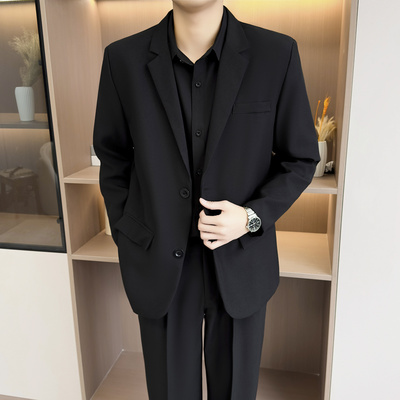 春季大码西装男韩版潮流休闲百搭宽松外套男xz70 p65