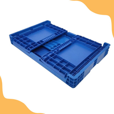 供应蓝色塑料折叠箱F6280节约空间周转箱防潮防水塑胶物流箱