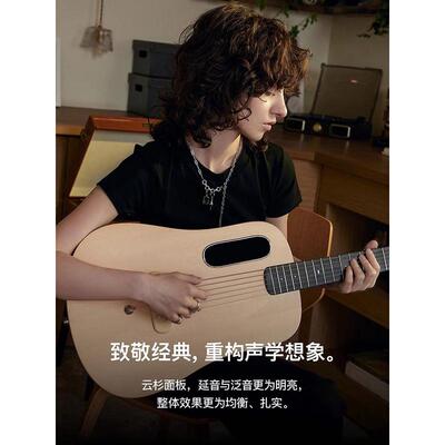 热销【】批发可拿火吉他lavame4单板款智能民谣吉他初学者男女生3