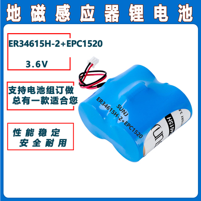 适用于SUNJ ER34615-2+EPC1520地磁传感器电池两支ER34615并联加1520电容 3.6V锂电池