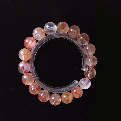 水晶手链红黄锦鲤色牛血红鸩羽彩凤凰水晶饰品一物一图 显白时尚