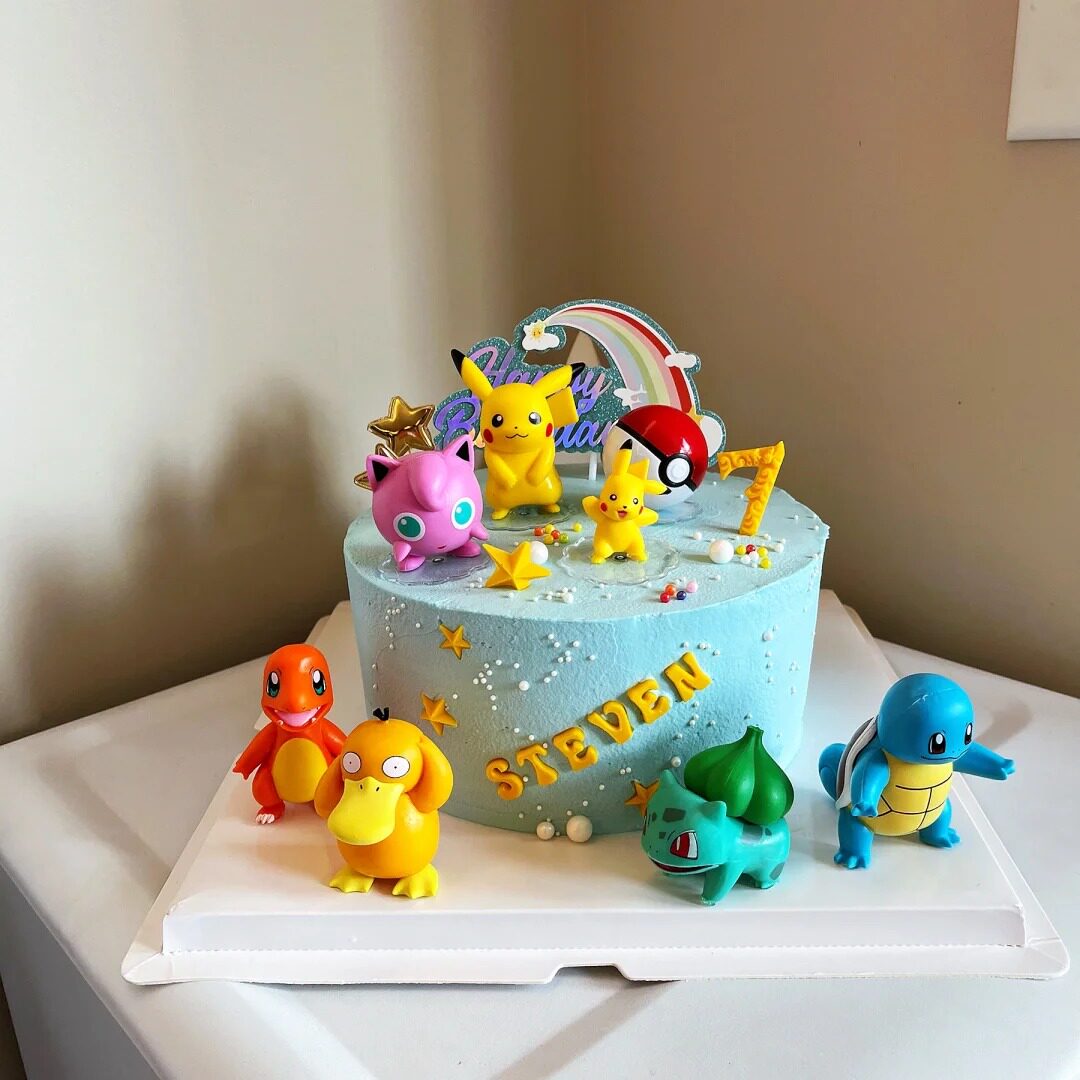 神奇宝贝蛋糕装饰皮卡丘精灵球可达鸭儿童男孩生日甜品台烘焙插件