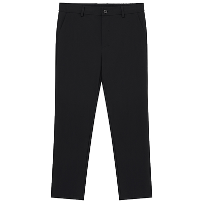 JDV商场同款黑色半松紧腰九分裤