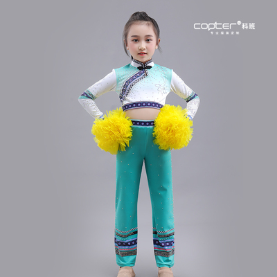COPTER新款啦啦操比赛服花球服民族风啦啦比赛服儿童表演队服预售