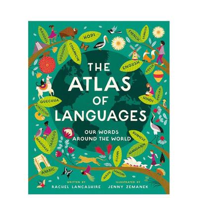 【现货】语言地图集 Atlas of Languages 世界文化 英文进口原版儿童绘本图书Rachel Lancashire Jenny Zemanek