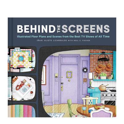 【预售】Behind the Screens幕后：经典电视剧室内场景手绘图 英文进口原版影视图书籍正版 Lizarralde  I?aki Aliste ; Fischer