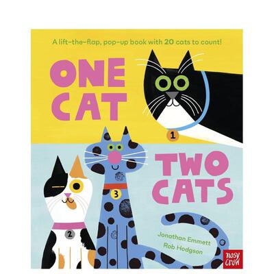 【现货】猫咪数一数：20只萌猫 趣味翻翻立体书 One Cat， Two Cats 英文进口原版儿童绘本图书Jonathan Emmett外文