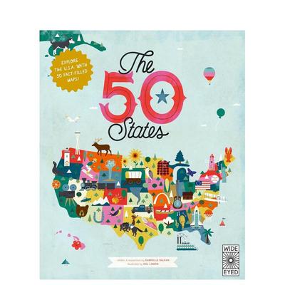 【预售】通过50幅地图探索美国 【The 50 States】 Explore the U.S.A. with 50 fact-filled maps! 英文进口原版儿童绘本