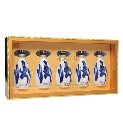 山西汾酒53度 青花30复兴版150mlX5瓶 礼盒装清香型白酒高端送礼