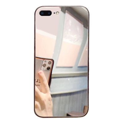 补妆镜子玻璃镜面适用iphone苹果7PLUS/ip8PLUS手机壳女2021新款7p硅胶8p夏天i8带挂绳7s手机套女款ins超火八