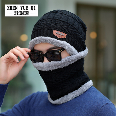 冬季围脖帽子加绒保暖针织毛线帽