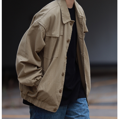 翻领夹克秋季宽松复古百搭