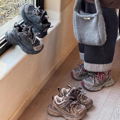 女童2025冬季新款加绒保暖老爹鞋