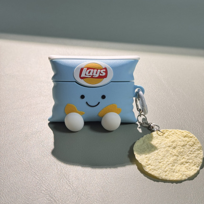 创意卡通蓝色薯片适用oppoencoair5pro保护套OPPO enco free4壳clip耳机套软free3硅胶air2pro耳机盒air4pro