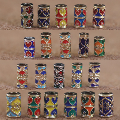 diy烧蓝珐琅彩滴油文玩水晶桶珠