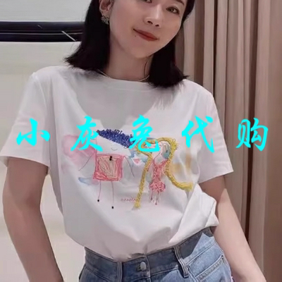 小灰兔2025夏百搭卡通印花短袖T恤530082-11209AY