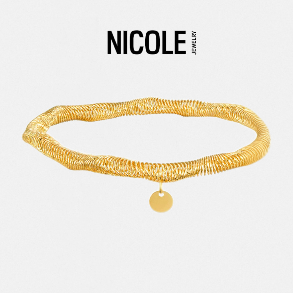 Nicole Jewelry意大利弹力编织纯银手镯暮色流光女轻奢小众设计感