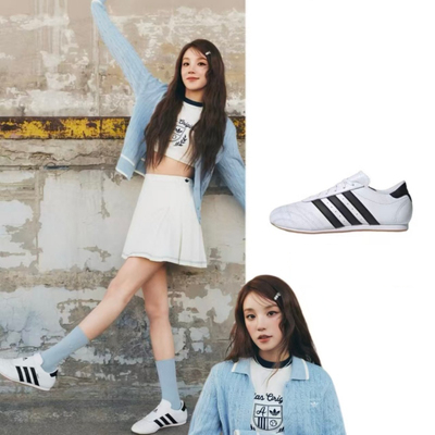 didas/阿迪达斯 Taekwondo Jennie 白色宋雨琦 拳击薄底鞋 JS1194