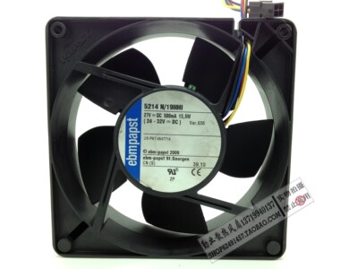 德国PAPST 5214N/19HHI 24-32V 500mA 13.5W自带温控滚珠轴承风扇