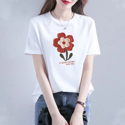 Mindy bell正肩短袖t恤女2025新款夏季时尚洋气纯棉上衣夏装衫