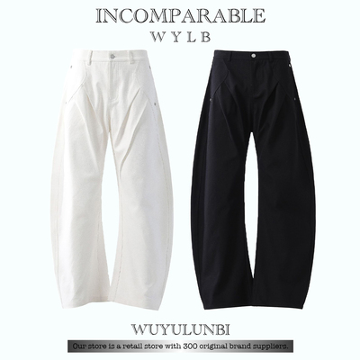 美式复古褶皱设计感工装裤男女款