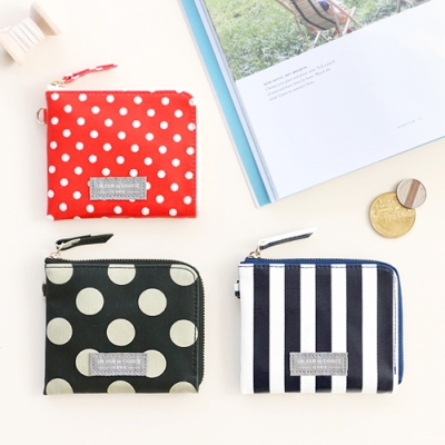 【韩国原装进口】正品Iconic帆布几何折角零钱包卡包名片包钥匙包