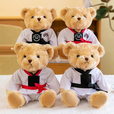 可爱跆拳道小熊公仔毛绒玩具熊玩偶布娃娃武道馆活动礼品