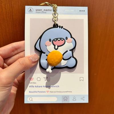 创意卡通肥肥鲨挂件钥匙扣娃娃机公仔可爱包包挂饰汽车钥匙链礼品