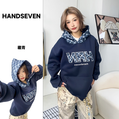 HandSeven常规宽松美式刺绣撞色