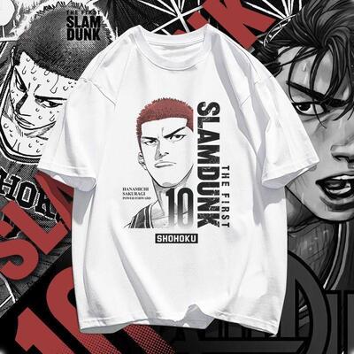 灌篮高手短袖T恤电影SLAM DUNK动漫樱木花道日系休闲宽松情侣上衣