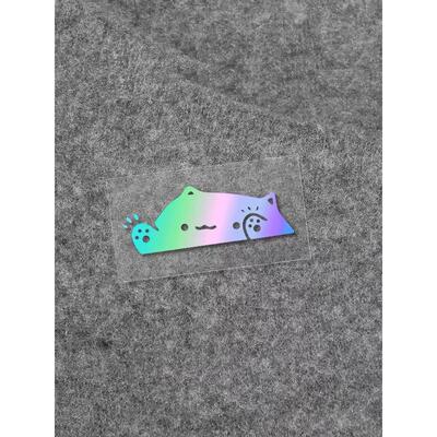 敲鼓bongo猫 可爱猫咪主子动物宠物电动摩托车身车窗个性反光贴纸